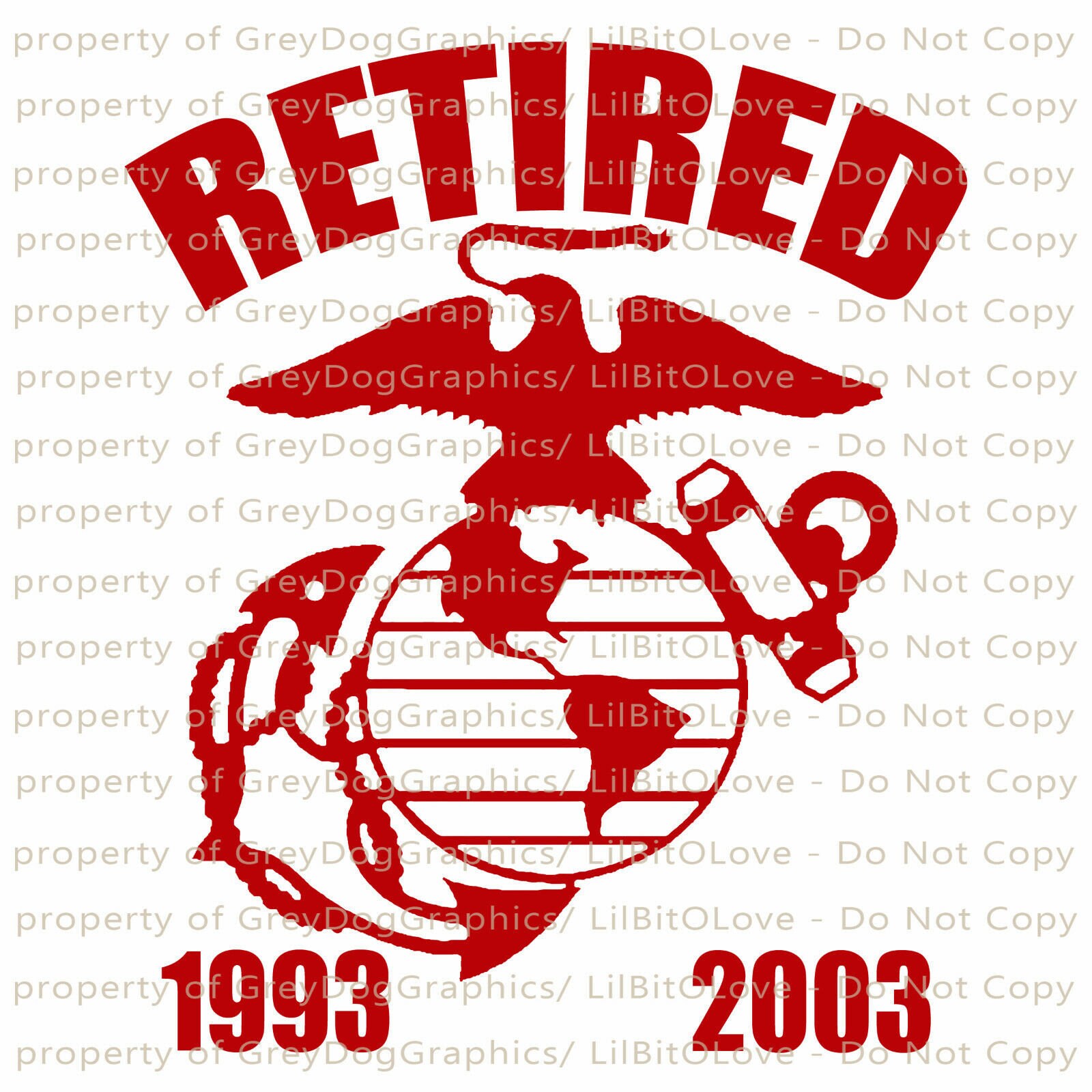 Retired USMC Marine Vinyl Decal Sticker With EGA & Service Years Custom ...