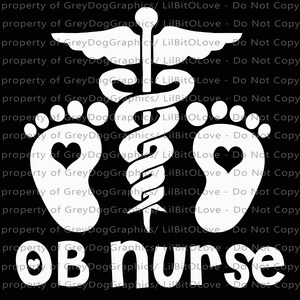 OB Nurse Vinyl Decal Sticker Nursing Babies Baby Pink and Ice Blue or ...