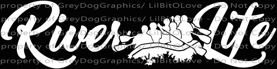 River Life Whitewater Raft in the Center Vinyl Decal Rafting White ...