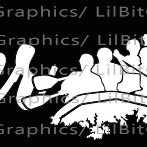 River Life Whitewater Raft in the Center Vinyl Decal Rafting White ...
