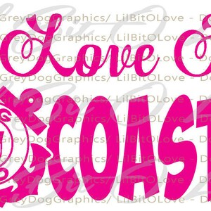 I Love My Coastie Vinyl Decal With Coast Guard Anchors Mom Girlfriend ...