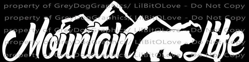 Mountain Life With Bear Vinyl Decal Sticker Grizzly Black Brown ...