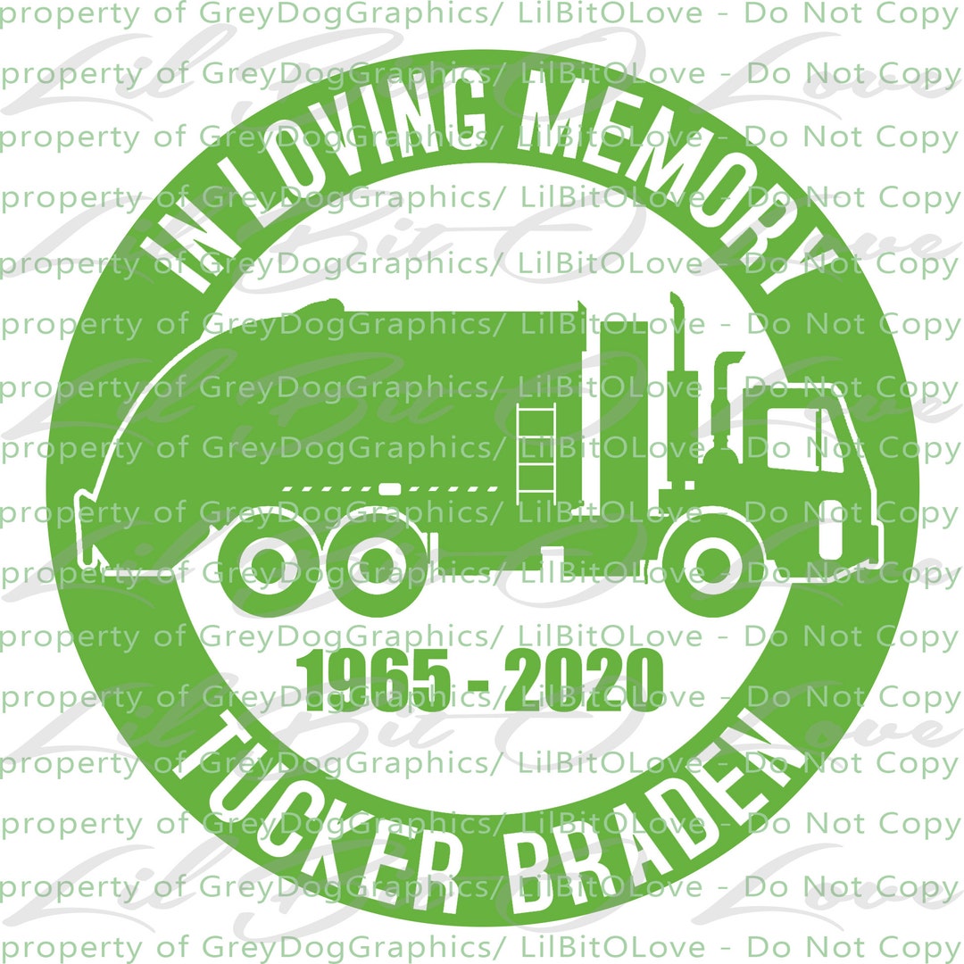 In Memory With Trash Truck Garbage Rubbish Recycling Viny Decal Sticker ...
