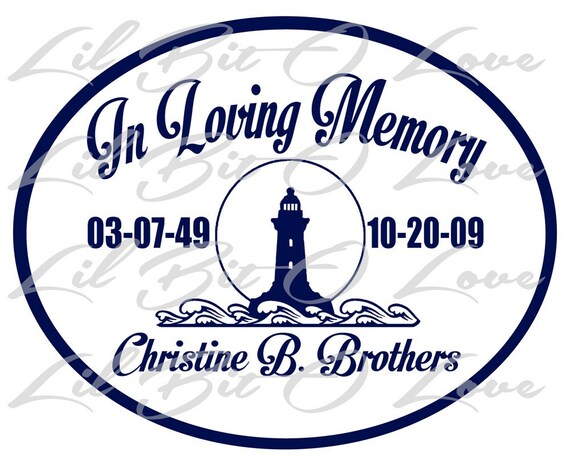 In Loving Memory Lighthouse and Waves Vinyl Decal Ocean - Etsy