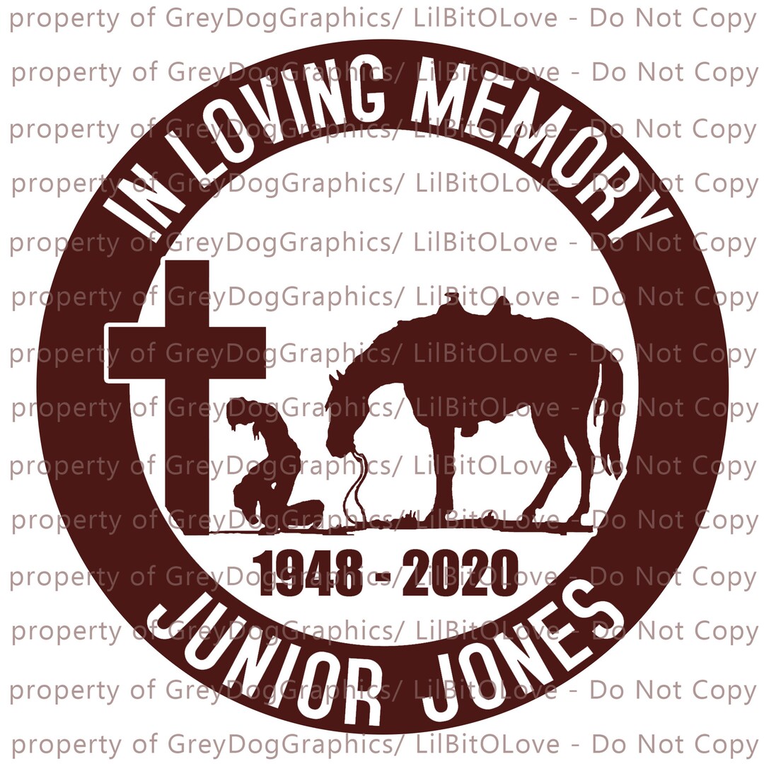 In Loving Memory Praying Cowboy Vinyl Decal Name Years Custom ...