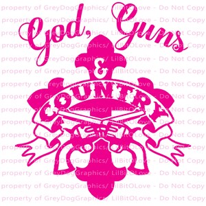 God Guns Country Vinyl Decal With Cross & Pistols Sticker Christian - Etsy