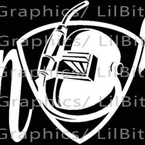 Script Woman Welder With Hood Mask Vinyl Decal With Lady Welding in the ...