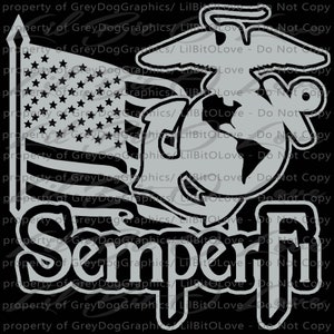 USMC Semper Fi Flag EGA Marines United States Marine Corps Semper ...