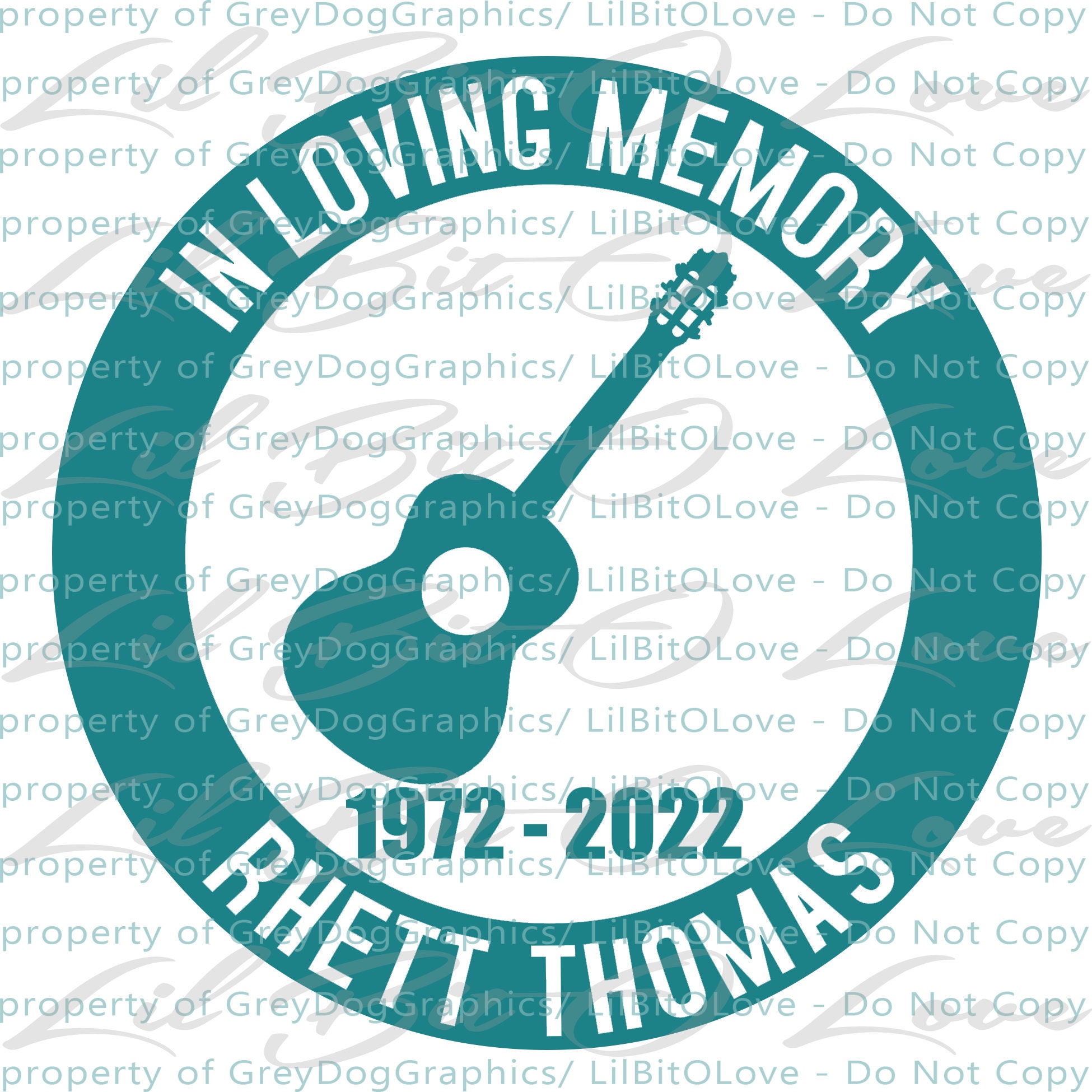 In Loving Memory Acoustic Guitar Vinyl Decal Name Years Custom - Etsy