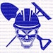 Asphalt Skull Design B Vinyl Decal Shovel & Lute Rake Road Sticker ...