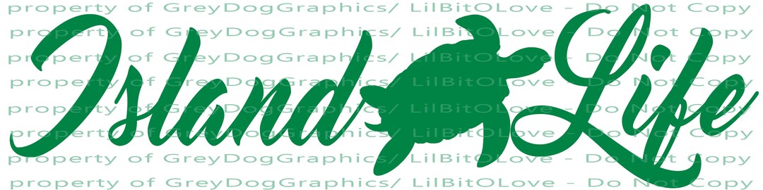 Island Life Sea Turtle Vinyl Decal Sticker Tropical Sea Coast Beach ...
