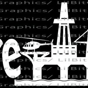 Offshore Life Oil Rig Vinyl Decal Oil Platform Sticker Petroleum ...