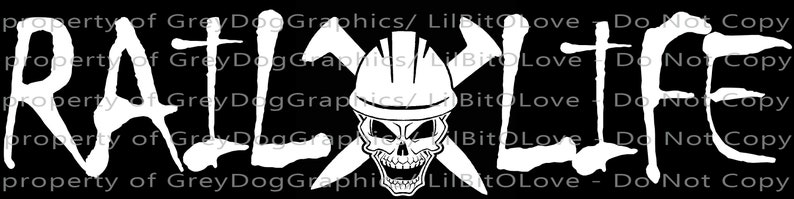 Rail Life Skull With Railroad Spikes and Hardhat Decal Skull | Etsy
