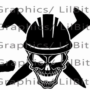 Rail Life Skull With Railroad Spikes and Hardhat Decal Skull Grunge ...