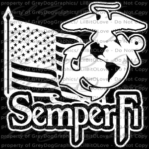 USMC Semper Fi Flag EGA Marines United States Marine Corps Semper ...