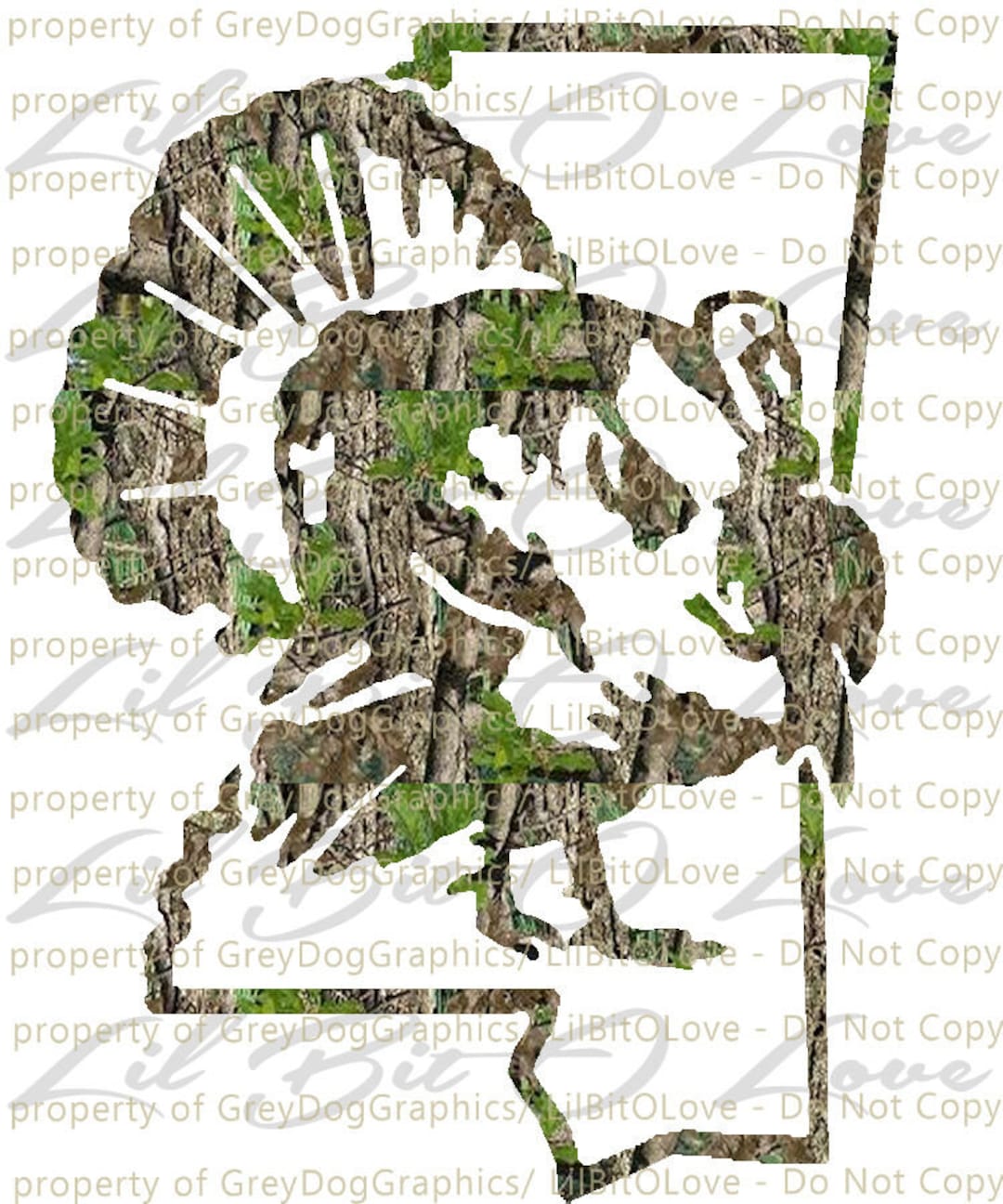 State of Mississippi MS Outline With Turkey Silhouette in the Center ...