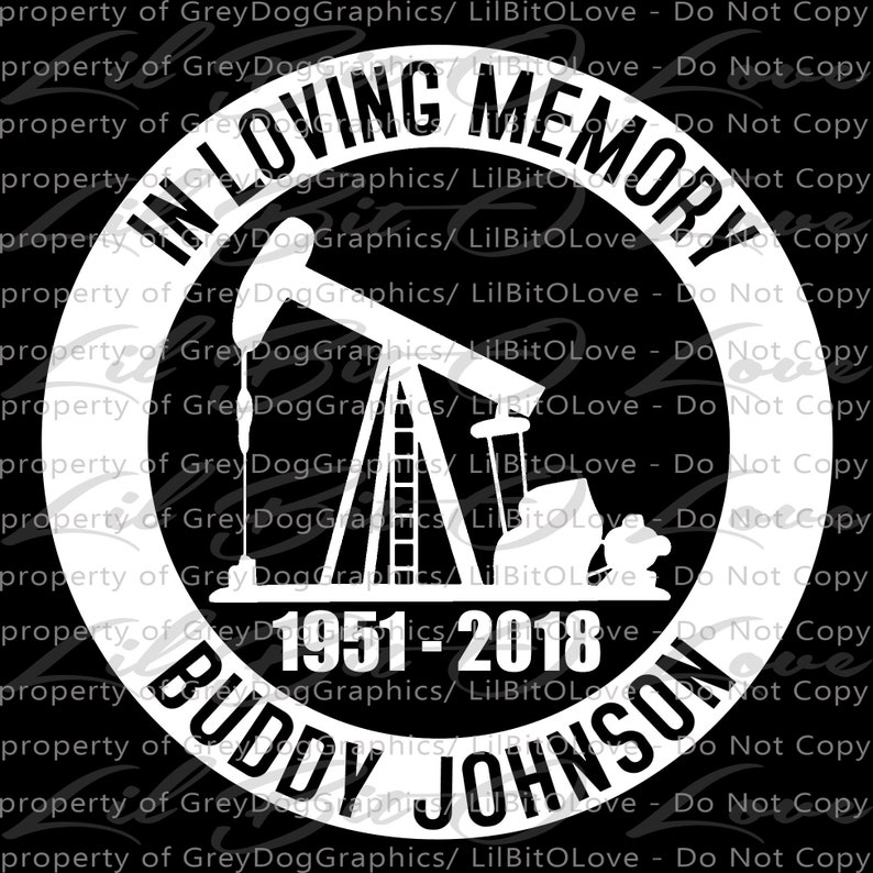 In Memory Oil Derrick Oilfield Vinyl Decal Sticker - Etsy