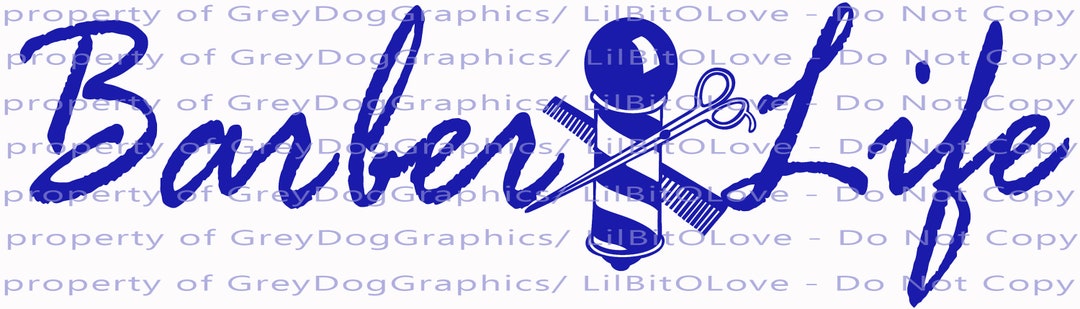 Barber Life Vinyl Decal Barber Pole Scissors Comb Sticker Shop Haircut ...