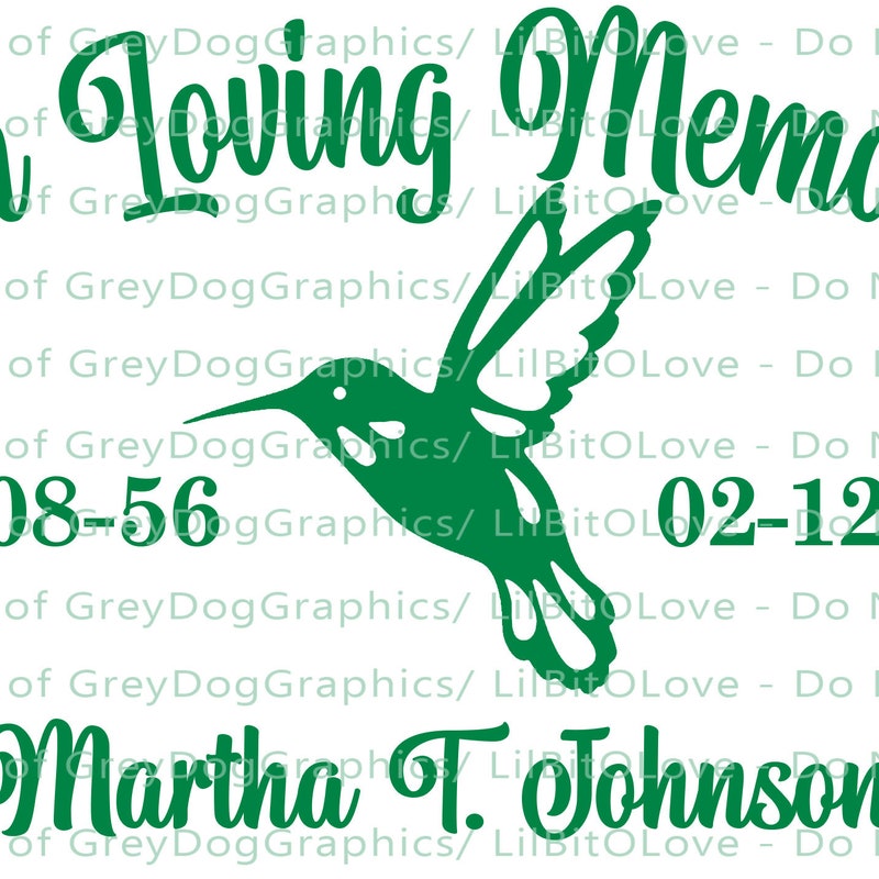 Hummingbird in Memory of Sticker - Etsy