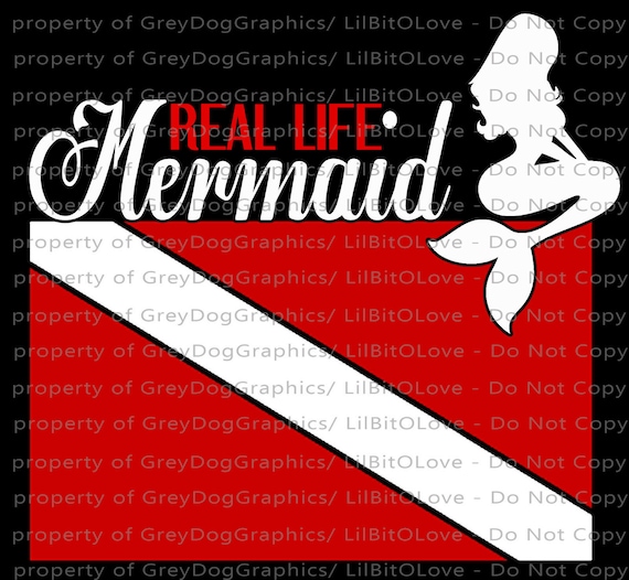 Full Sized Real Life Mermaid Red & White Diving Flag With | Etsy