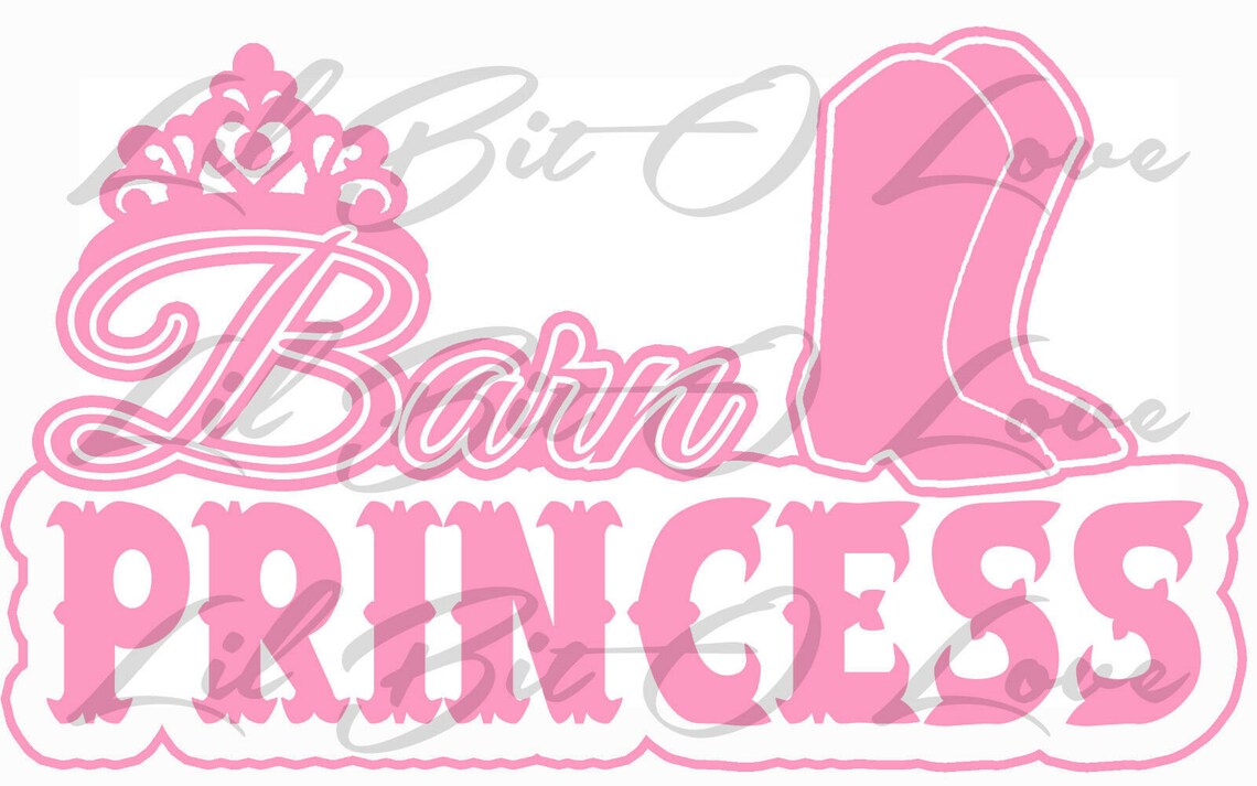 Barn Princess Tiara Boots Vinyl Decal Rodeo Sticker Cowgirl | Etsy