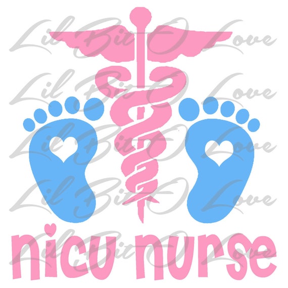 NICU Nurse Vinyl Decal Sticker Nursing Babies Baby Pink and | Etsy
