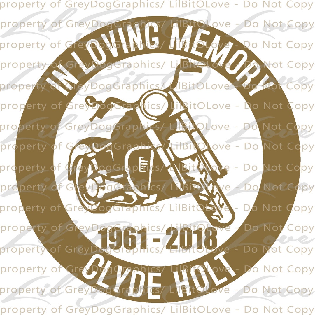 In Memory Biker Vinyl Decal Sticker - Personalize With Name and Years ...