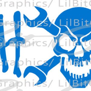 Mechanic Wrench Life Vinyl Decal With Wrench Skull in the Center ...