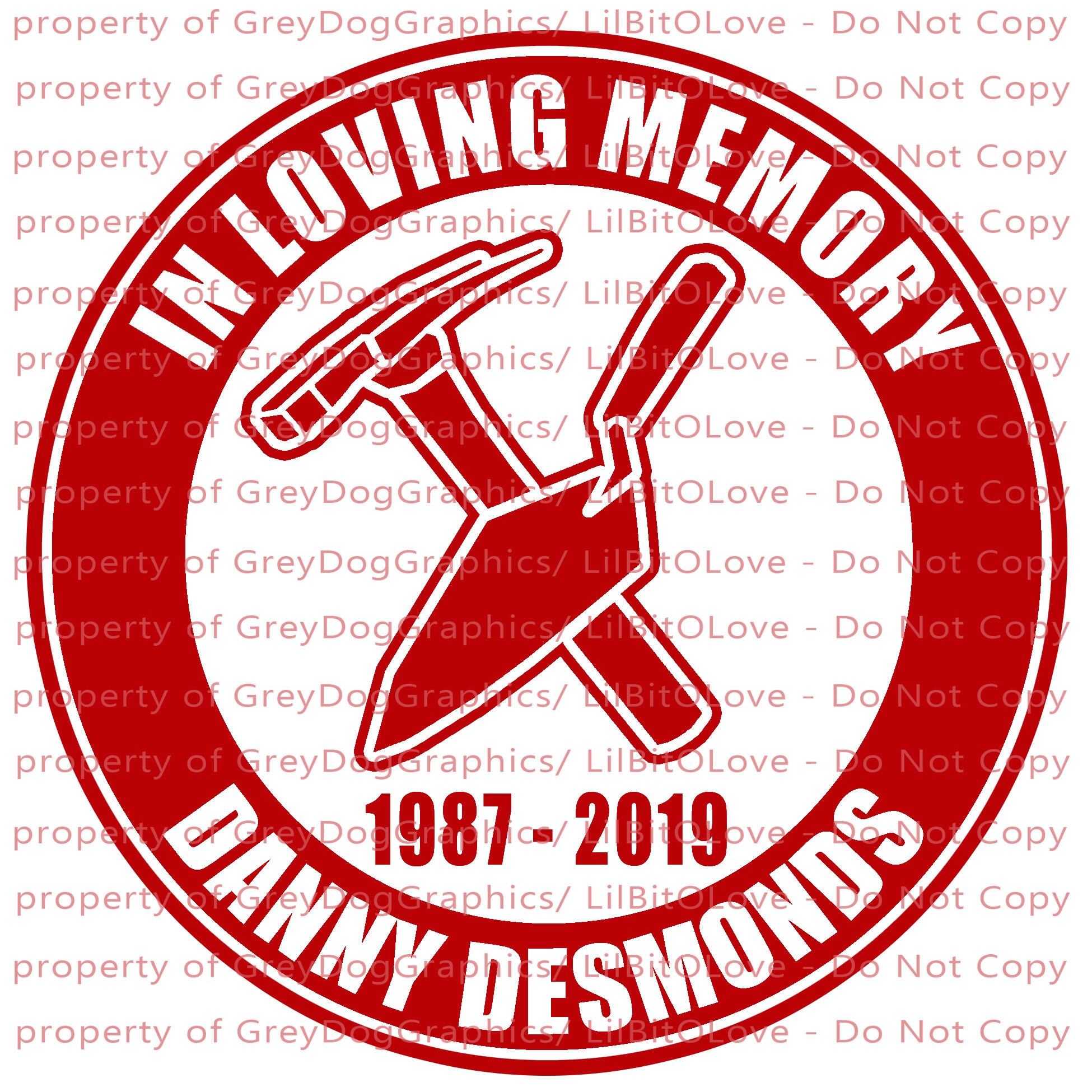 In Memory With Mason Tools Masonry Trowel & Hammer Viny Decal | Etsy