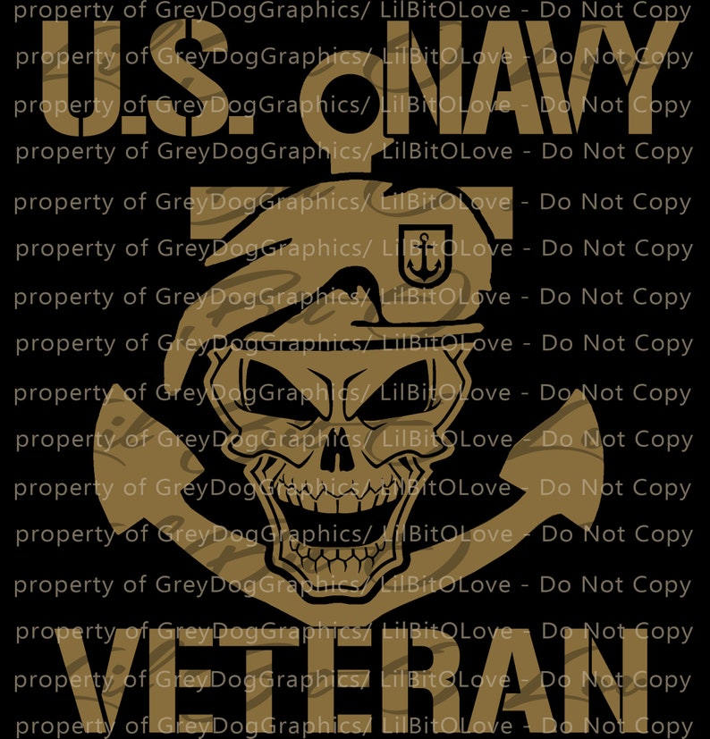 Navy Skull Veteran Vinyl Decal Sticker United States Navy Military Vet ...