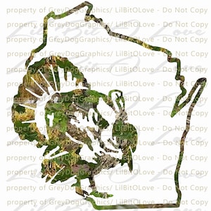 State of Wisconsin WI Outline With Turkey Silhouette in the Center ...