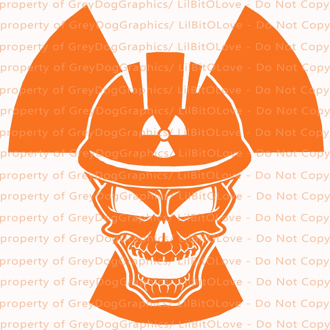 Nuke Skull Nuclear Vinyl Decal Radiation Symbol Behind and on - Etsy
