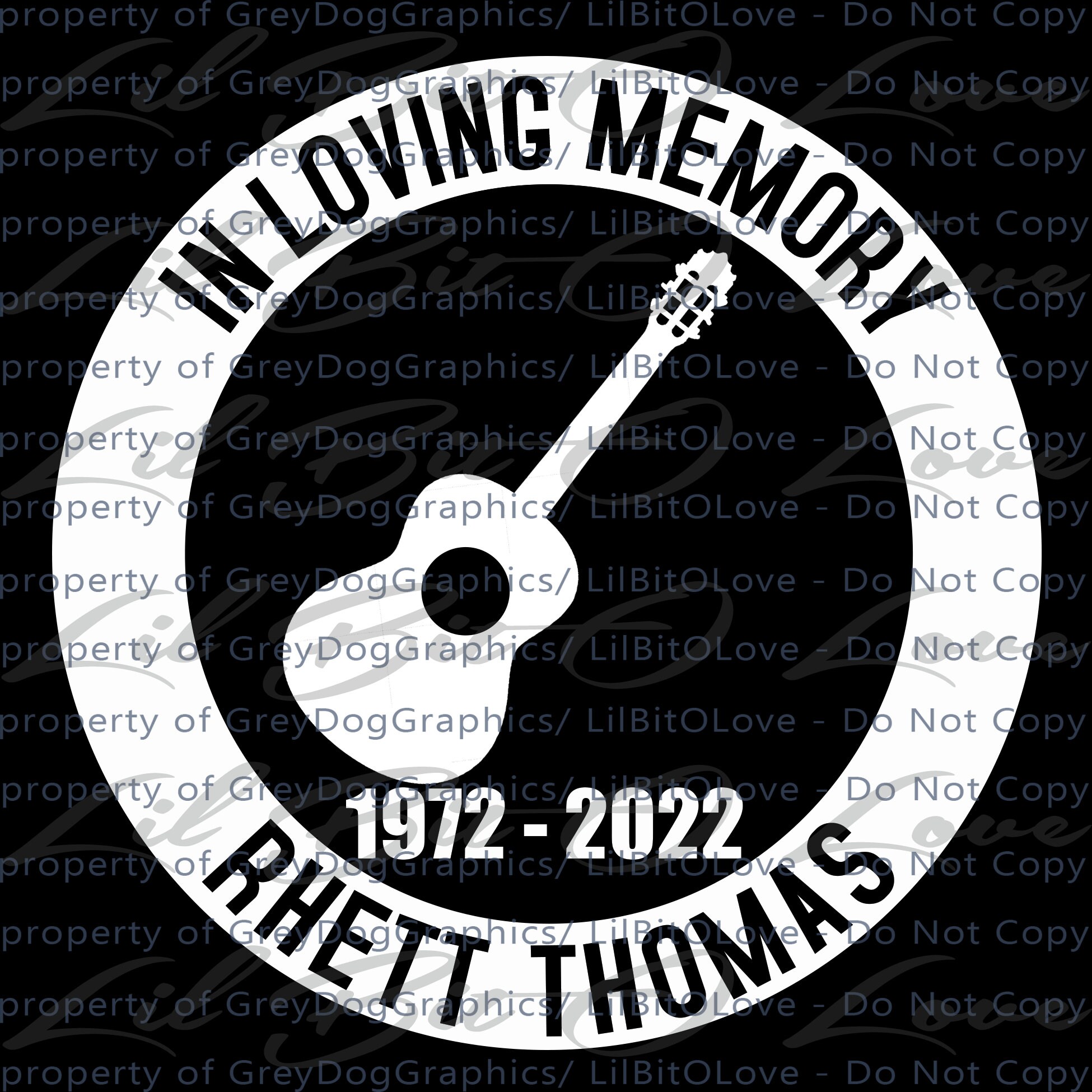 In Loving Memory Acoustic Guitar Vinyl Decal Name Years Custom - Etsy