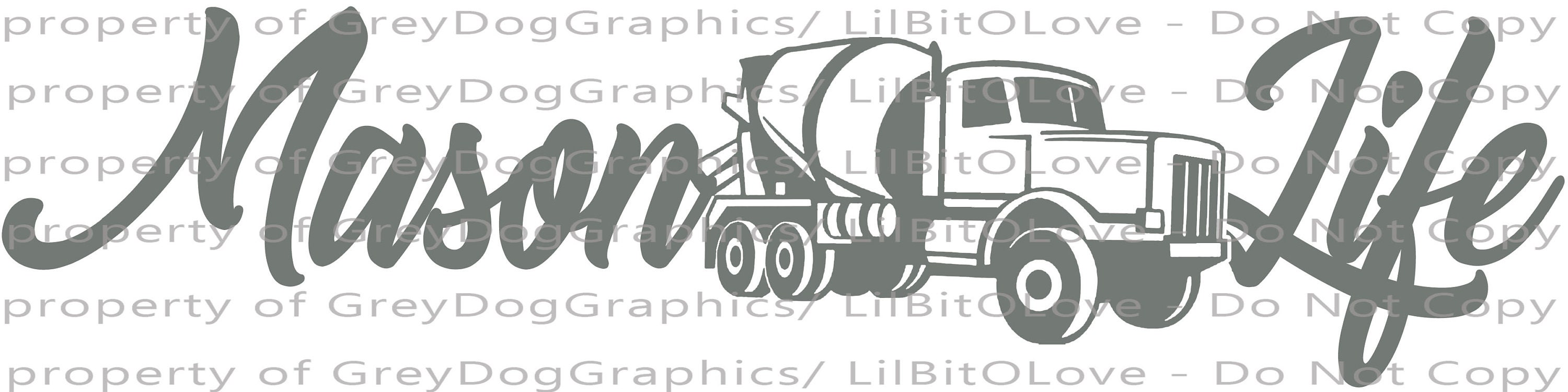 Cement Truck Mason Life Vinyl Decal Concrete Cement Masonry | Etsy