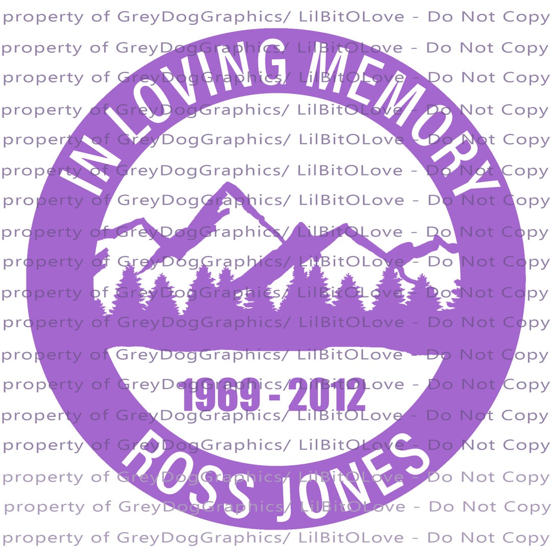In Loving Memory Mountain Range Vinyl Decal Name Years Custom ...