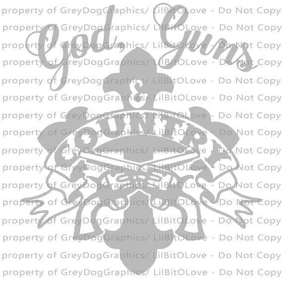 God Guns Country Vinyl Decal with Cross & Pistols Sticker | Etsy