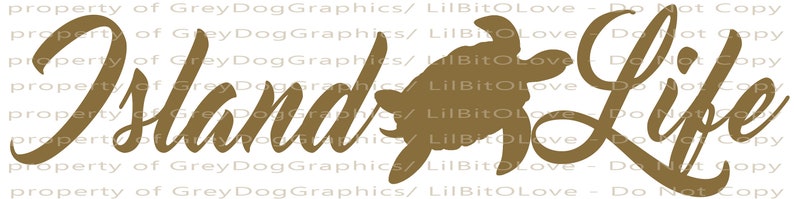 Island Life Sea Turtle Vinyl Decal Sticker Tropical Sea Coast Beach ...
