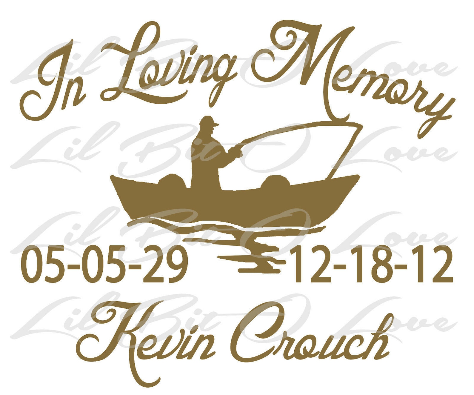 In Loving Memory Fisherman in Boat Vinyl Decal Name Dates | Etsy