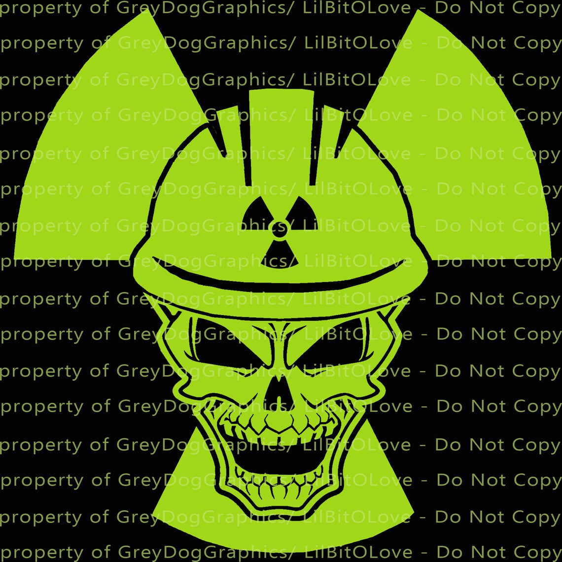 Nuke Skull Nuclear Vinyl Decal Radiation Symbol Behind and on - Etsy