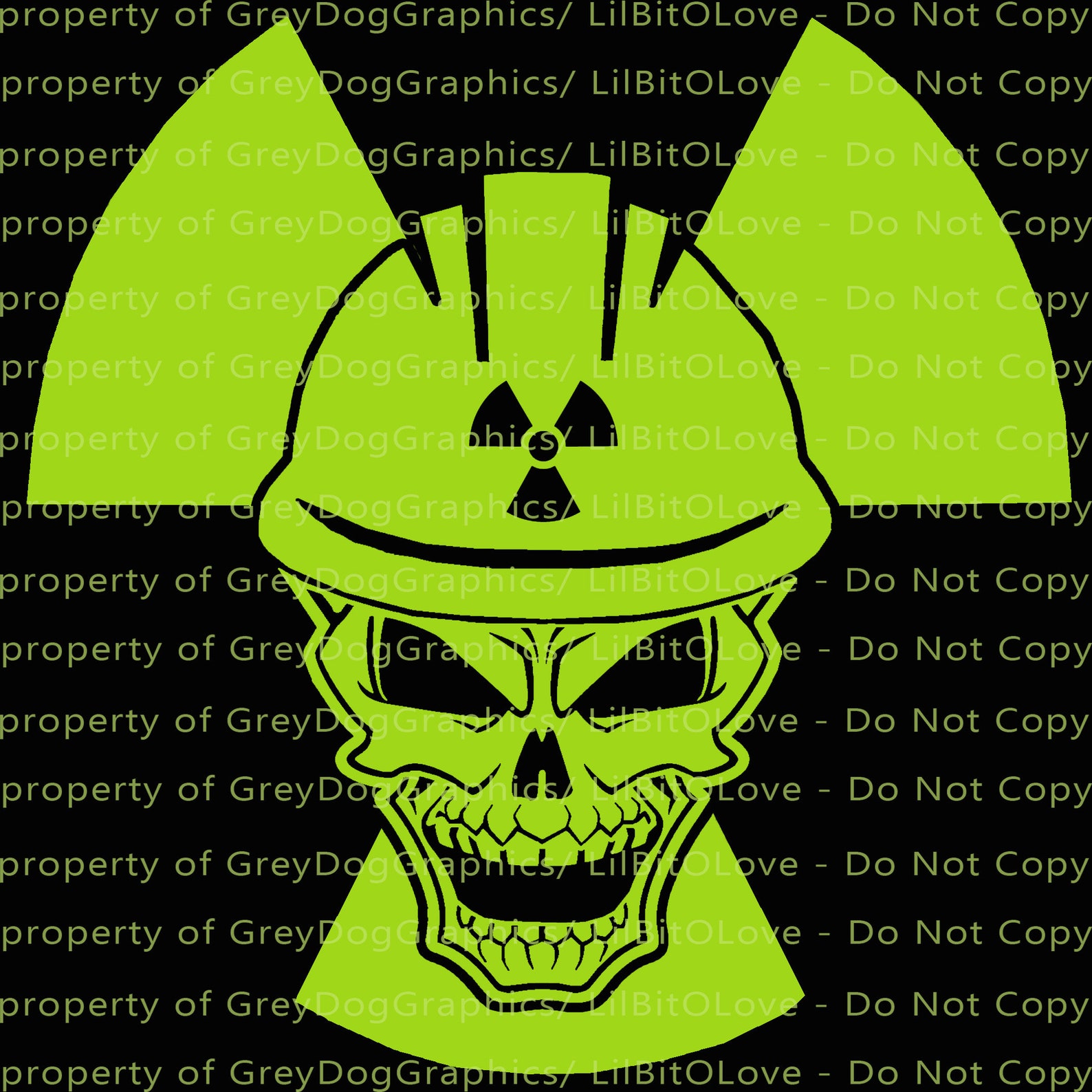 Nuke Skull Nuclear Vinyl Decal Radiation Symbol Behind and on - Etsy