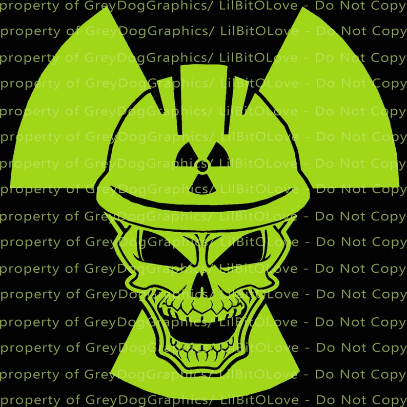 Nuke Skull Nuclear Vinyl Decal Radiation Symbol Behind and on - Etsy