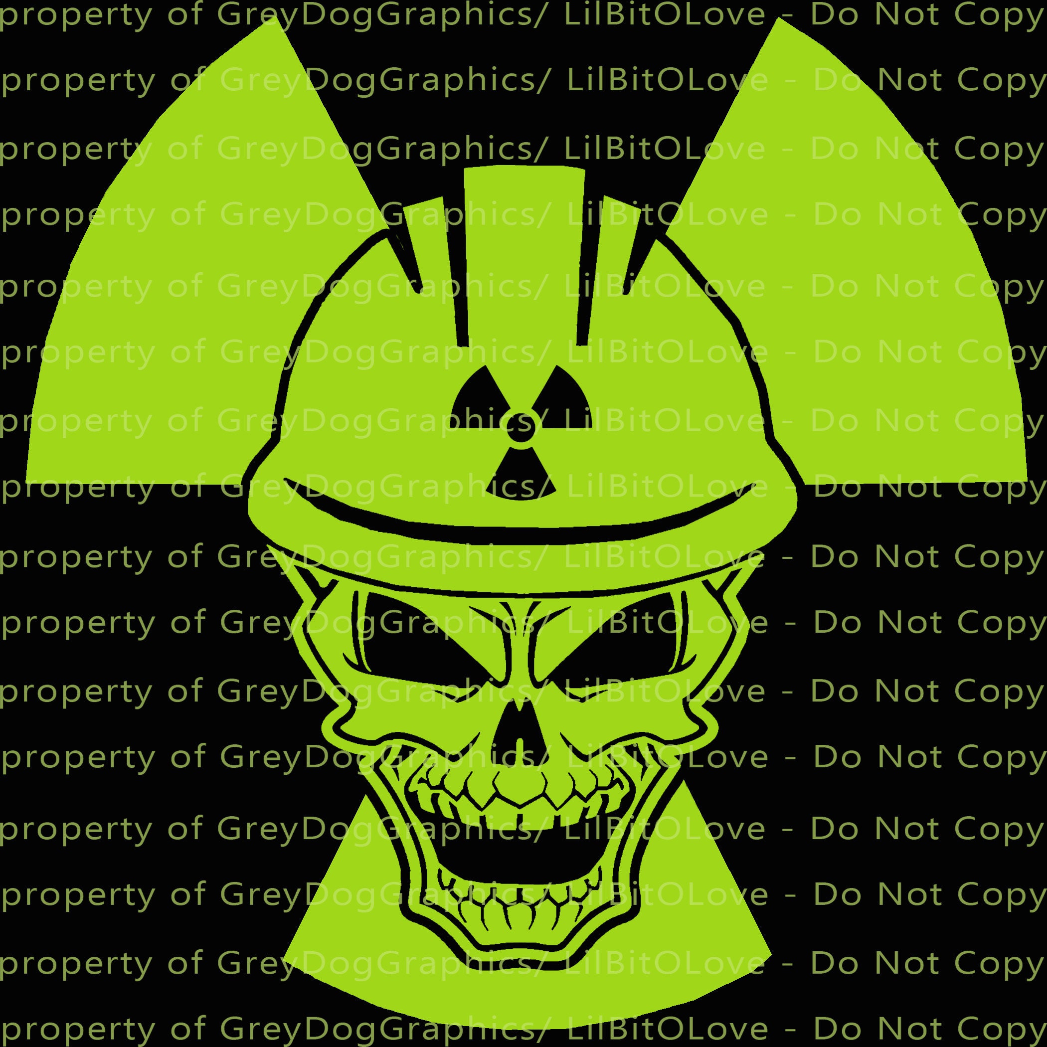 Nuke Skull Nuclear Vinyl Decal Radiation Symbol Behind and on | Etsy