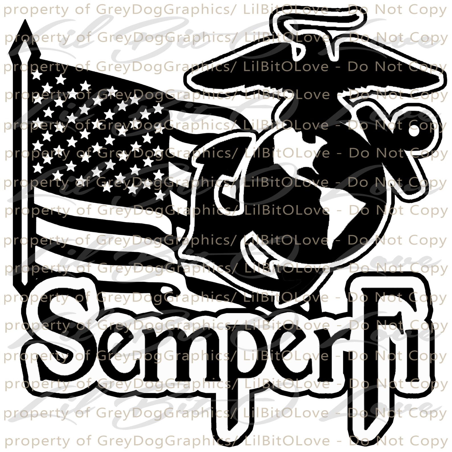 USMC Semper Fi Flag EGA Marines United States Marine Corps Semper ...