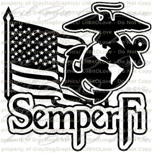 USMC Semper Fi Flag EGA Marines United States Marine Corps Semper ...