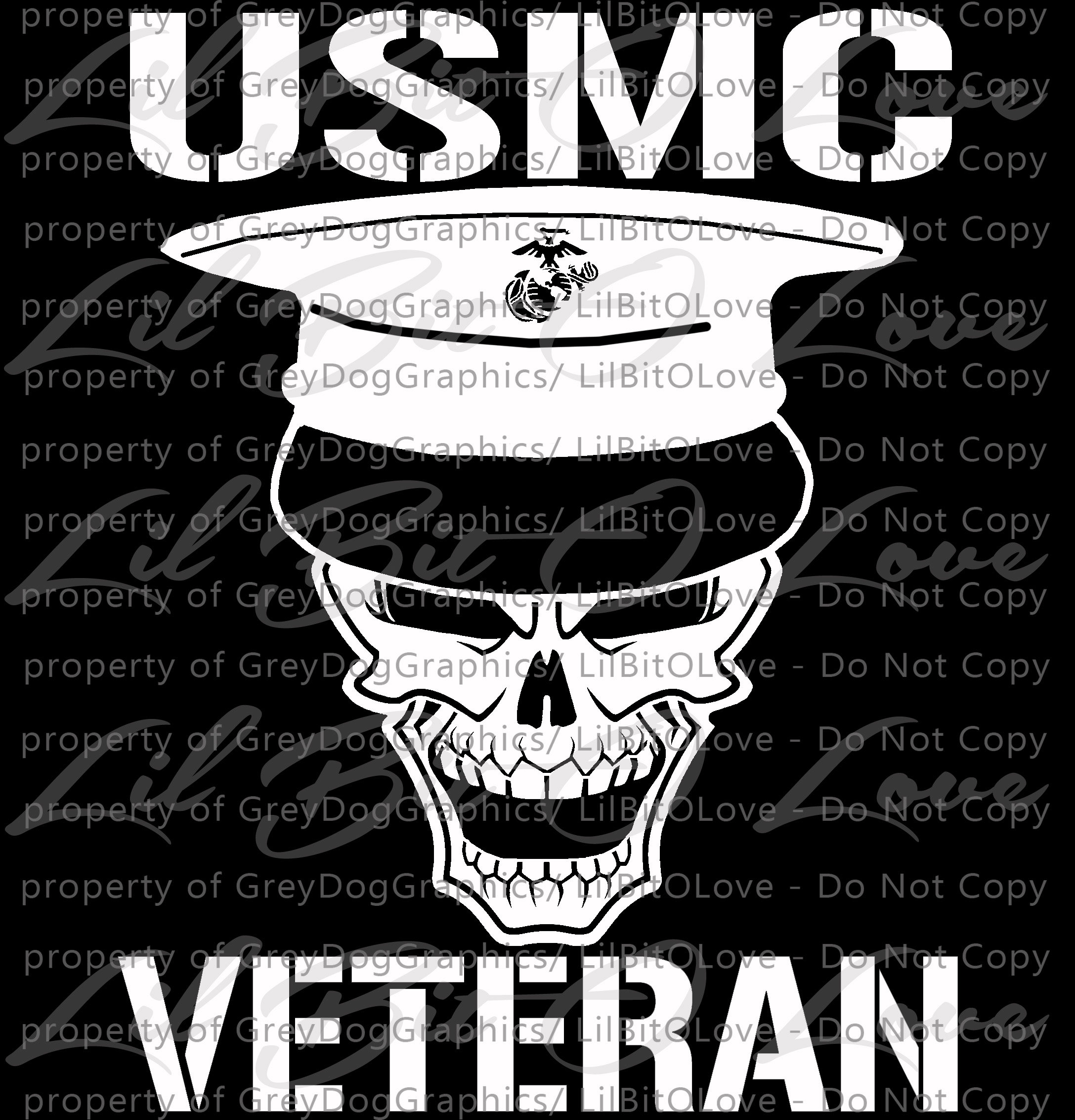 USMC Skull Marine Corps Veteran Vinyl Decal Sticker United States ...