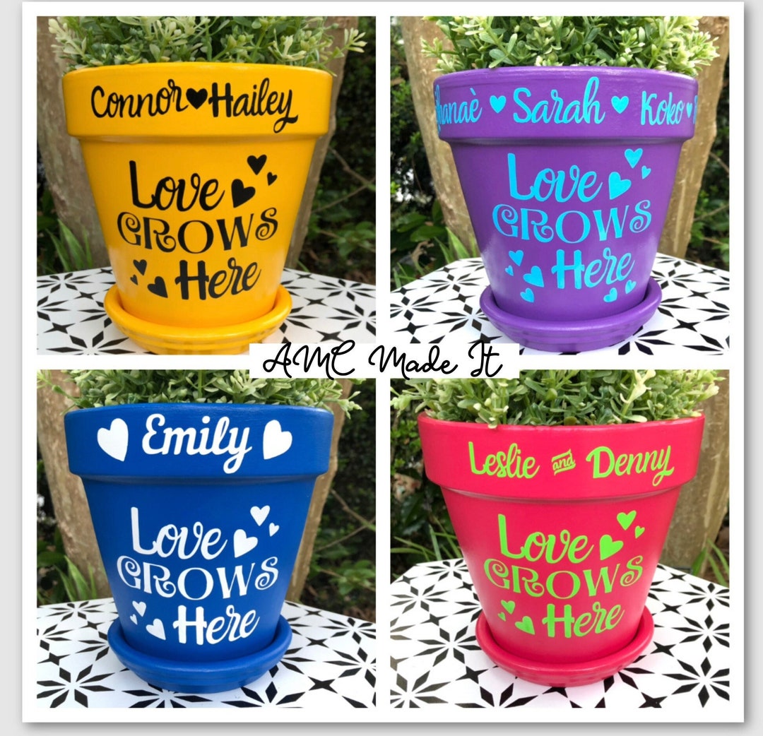 6in Personalized Flower Pot | Custom Name Flower Pot | Design Your Own ...