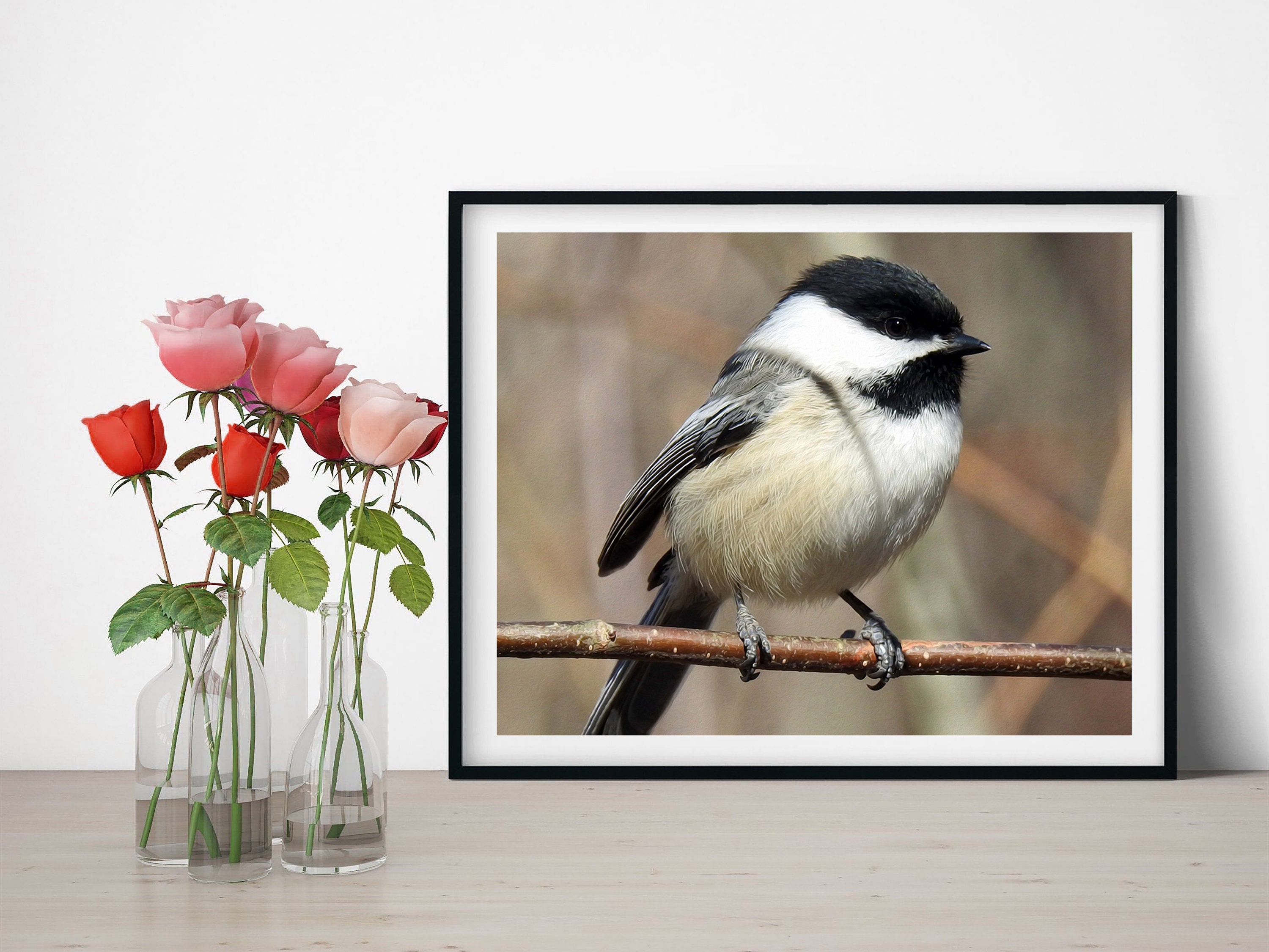 Black-capped Chickadee, Chickadee Print, Bird Painting, Nursery Room ...