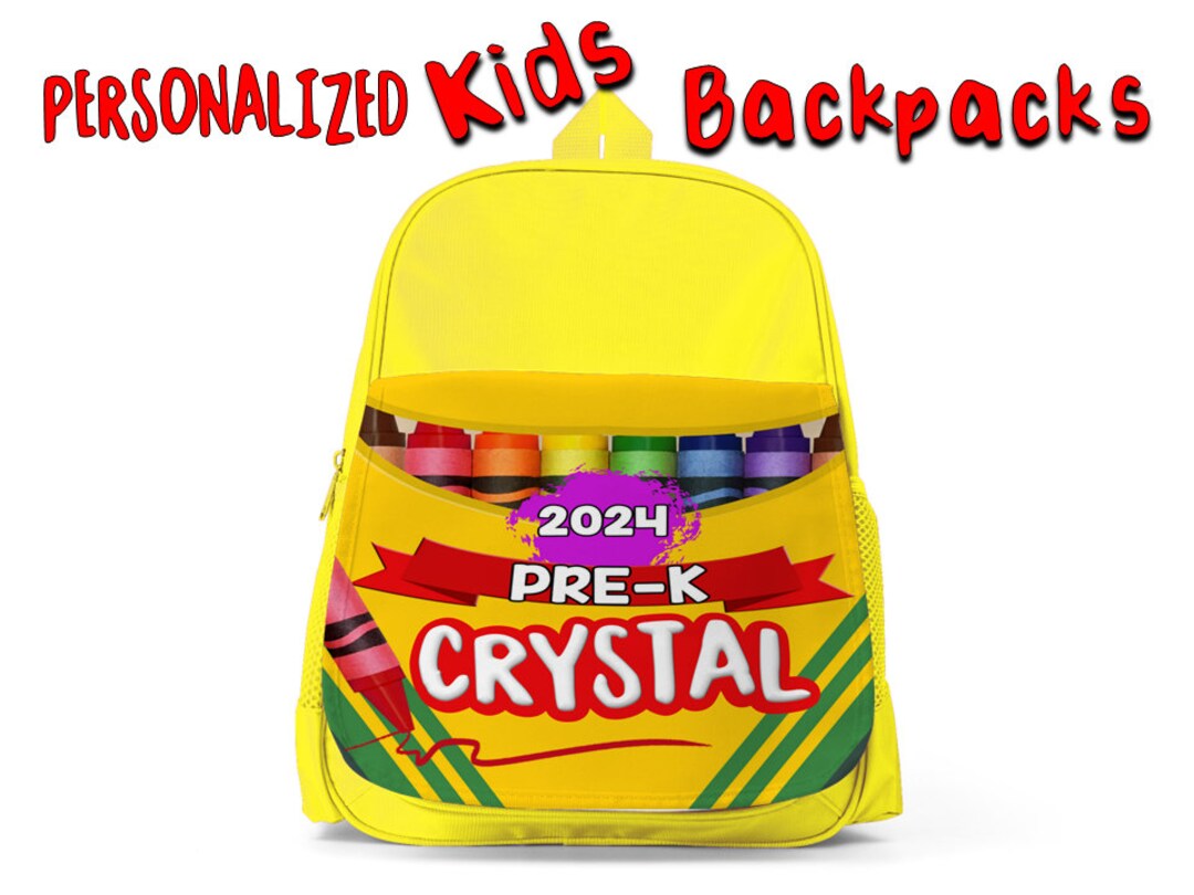 Crayons Personalized Toddler Backpack Crayons Kids Book Bag Child Gift ...