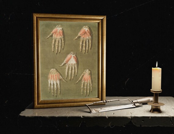 Gothic Art Hand Anatomy Skeleton Halloween Decorations | Etsy