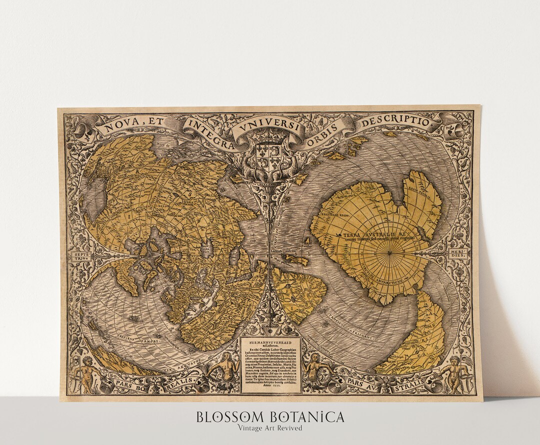 Vintage World Map From 1531 | 16th Century | Giclee Print | Oronce Finé ...